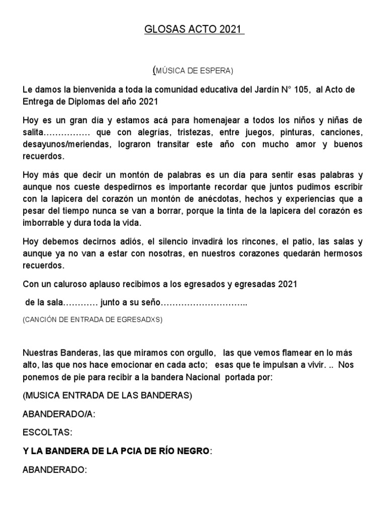 Glosas Acto 2021 | PDF