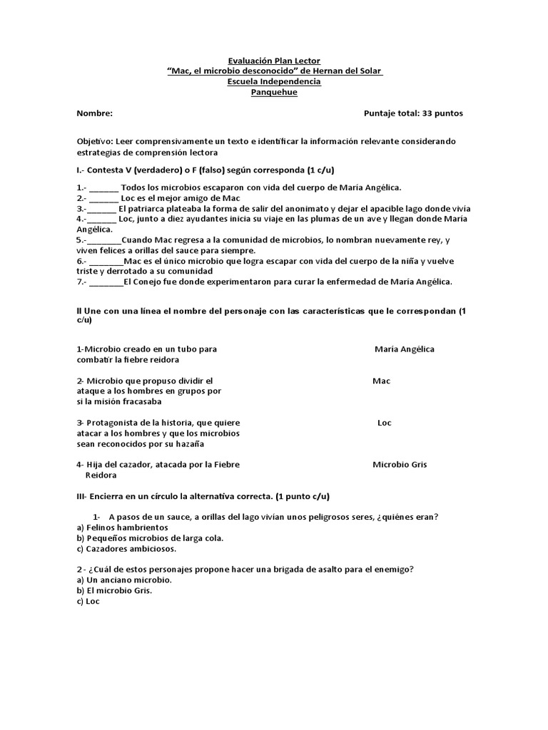 Evaluacion Mac El Microbio Desconocido | PDF