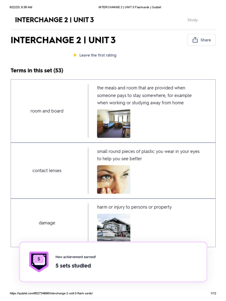 Interchange 2 - Unit 3 Flashcards - Quizlet | PDF | Personal ...