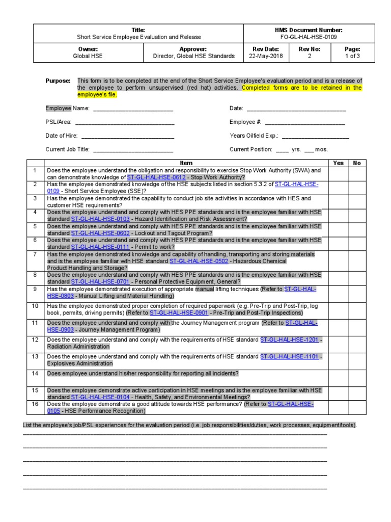 Fo GL Hal Hse 0109 | PDF | Labor Relations | Working Conditions