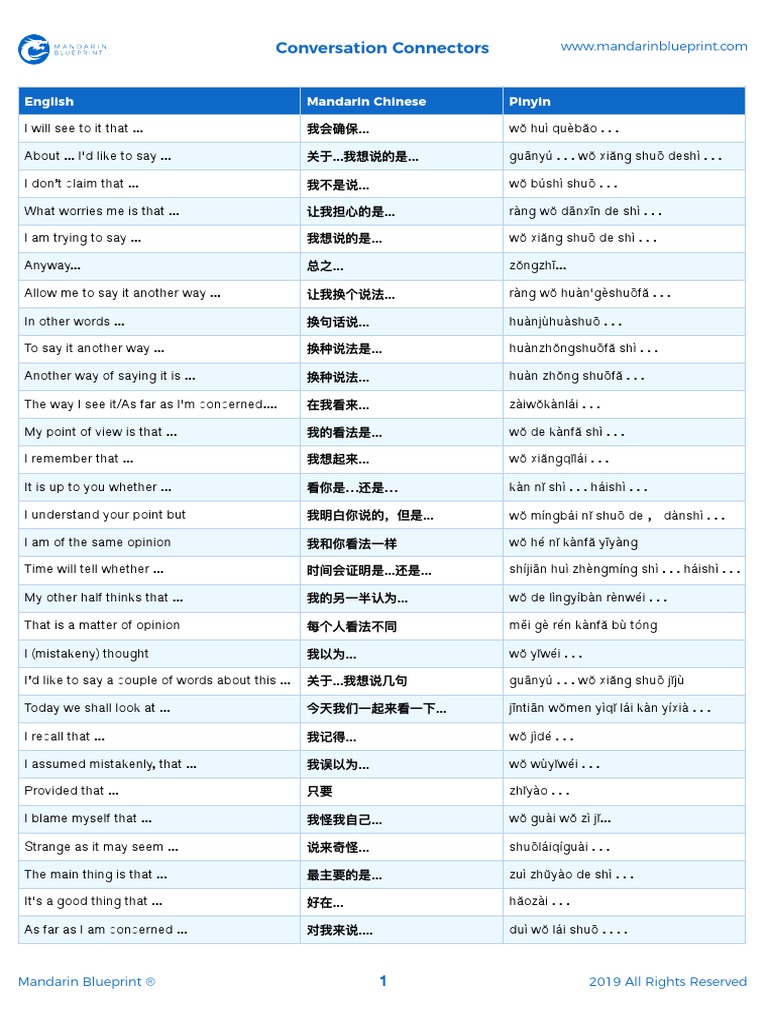 Conversation Connectors | PDF