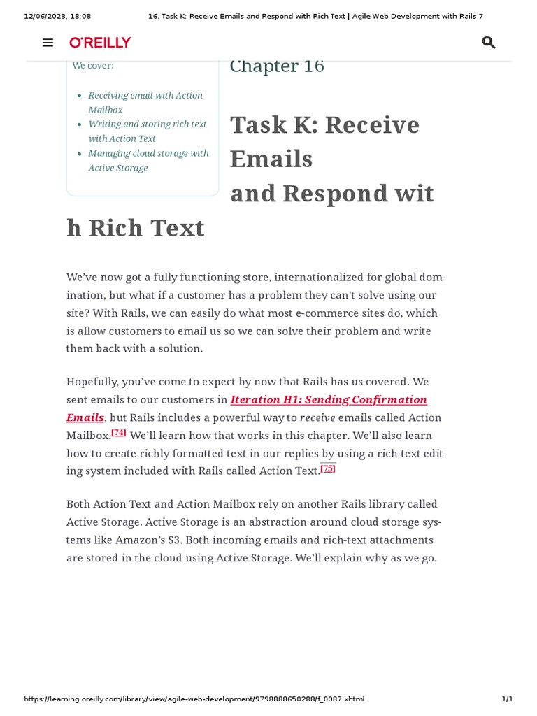 Task K Receive Emails And Respond With Rich Text Agile Web Development With Rails 77 Pdf