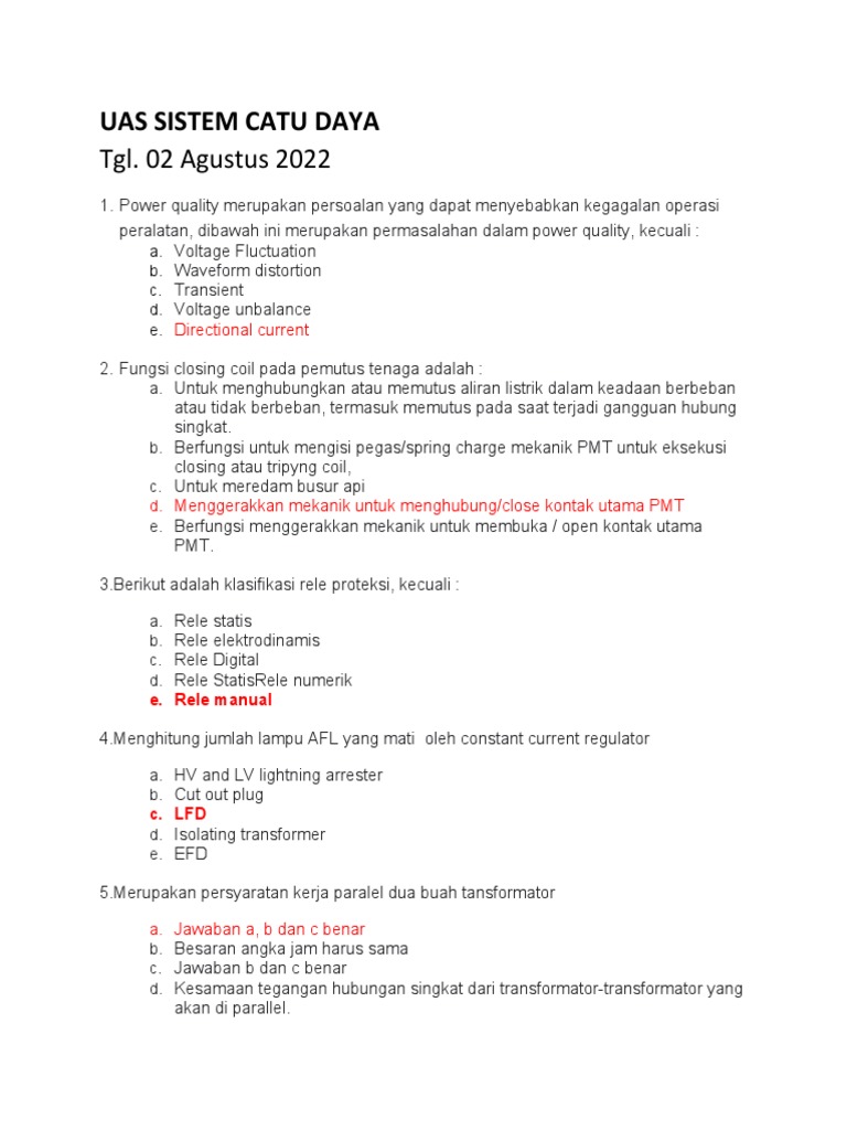 Uas Sistem Catu Daya | PDF