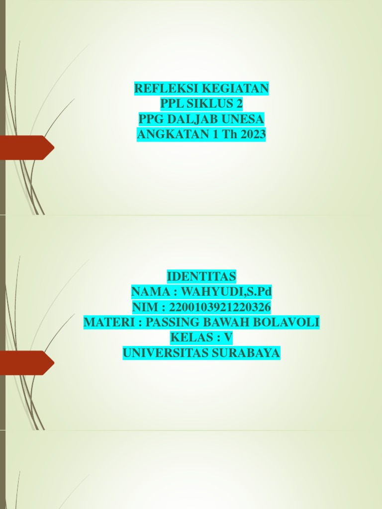 Refleksi Kegiatan PPL Siklus 2 | PDF
