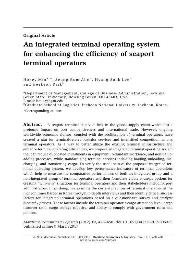 An Integrated Terminal Operating System For Enhancing The Efficiency of ...