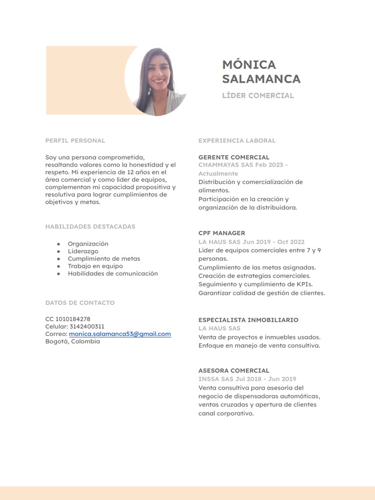 CV Mónica Salamanca | PDF