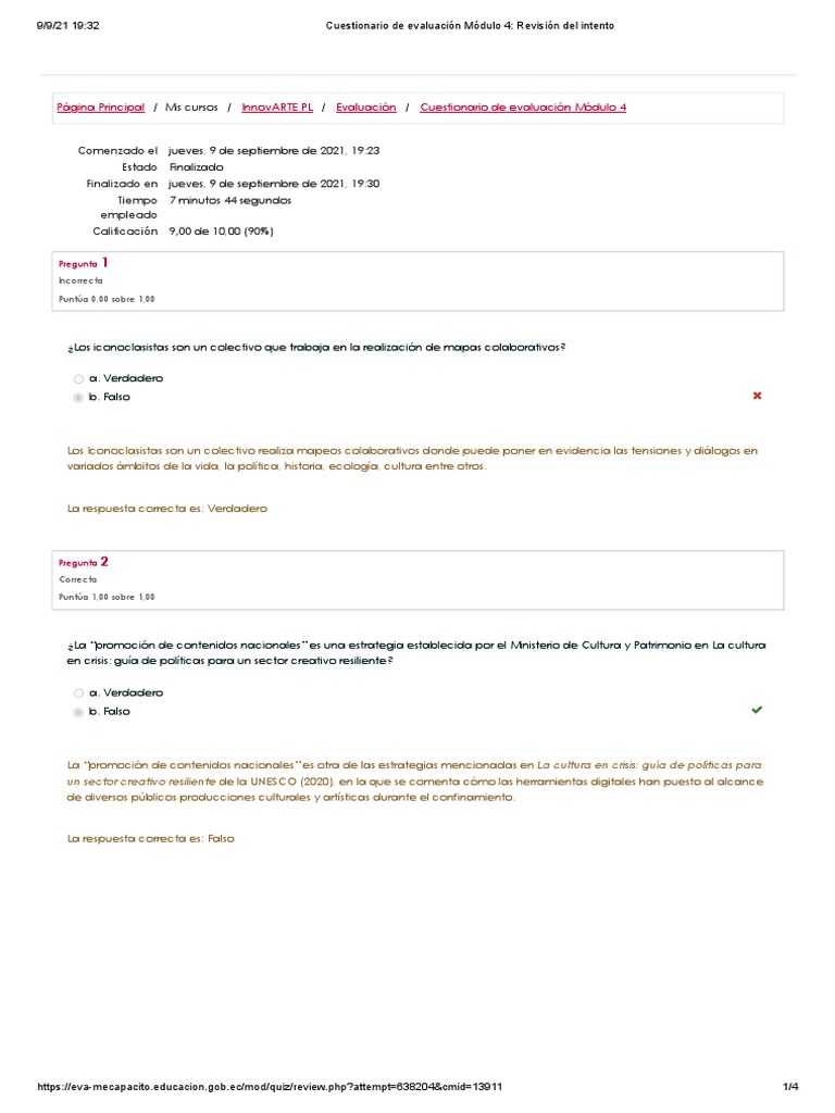 MOD4 - Cuestionario de Evaluación Módulo 4 - Revisión Del Intento 2 | PDF | Marketing
