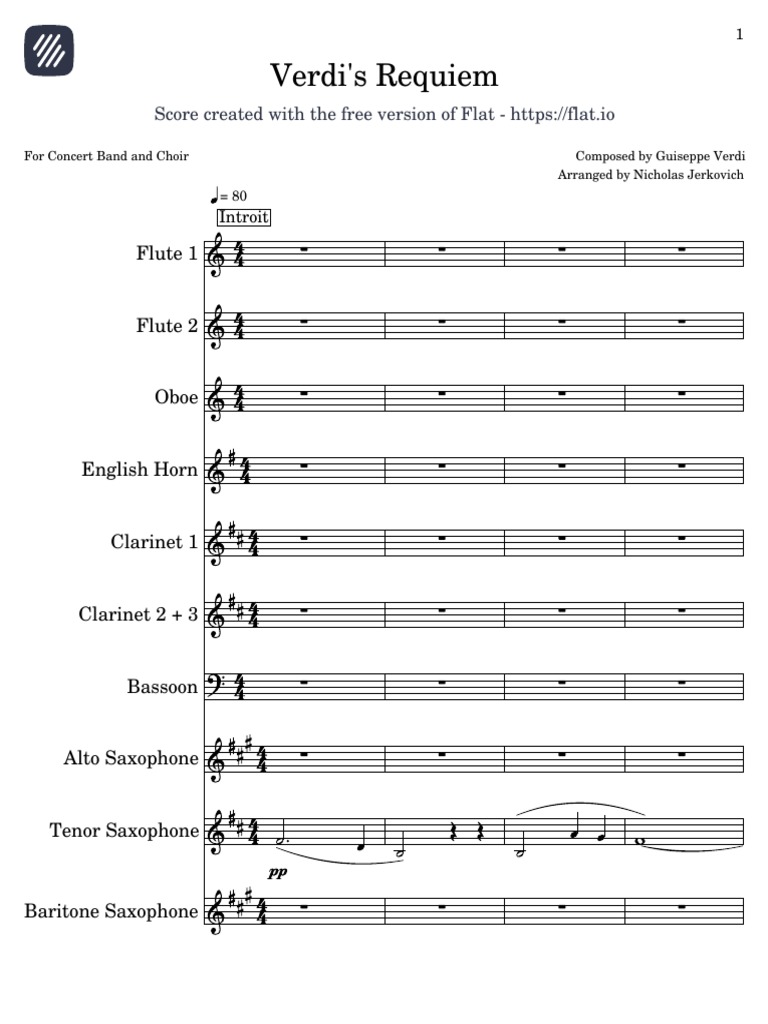 Introit et Kyrie (Verdi's Requiem) Concert Band | PDF