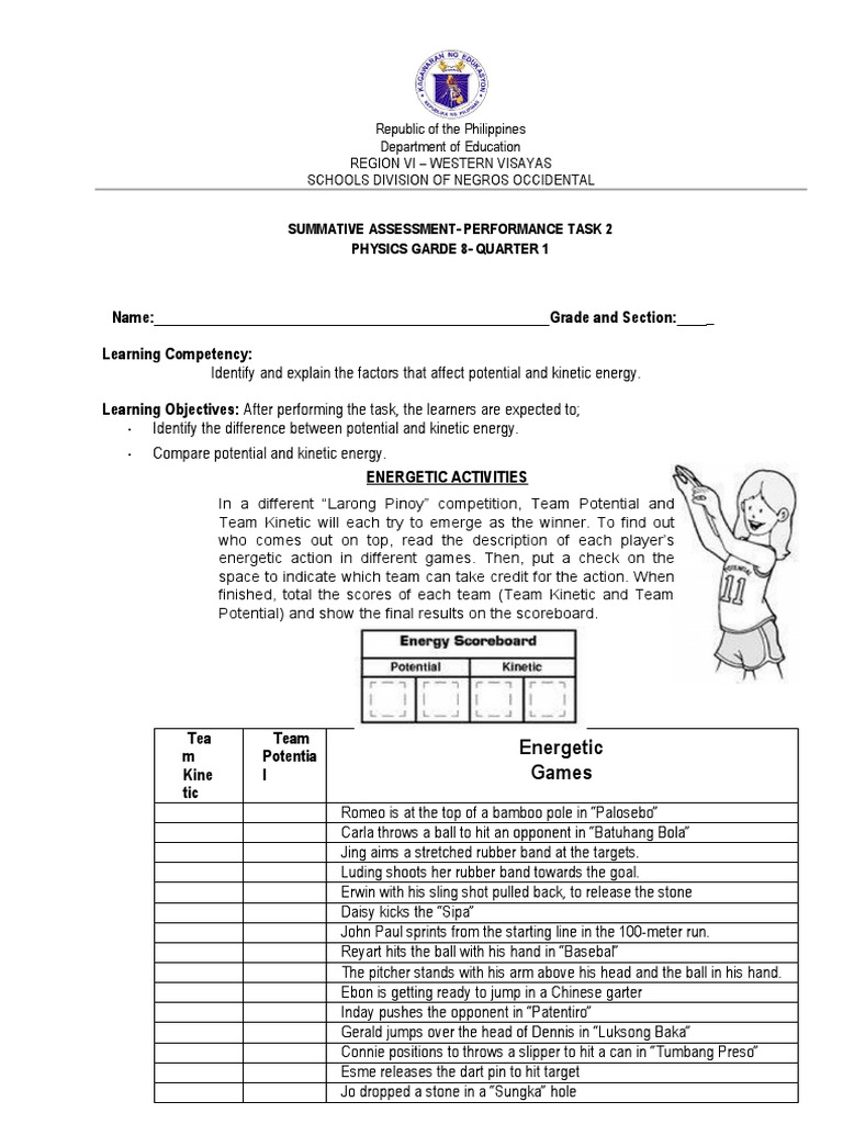 2 Performance Task G8 Science Q1 | PDF