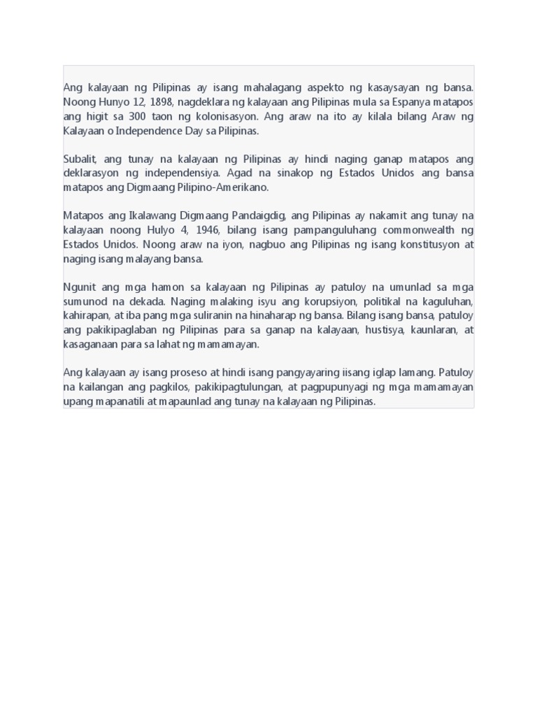 Ang kalayaan ng Pilipinas | PDF