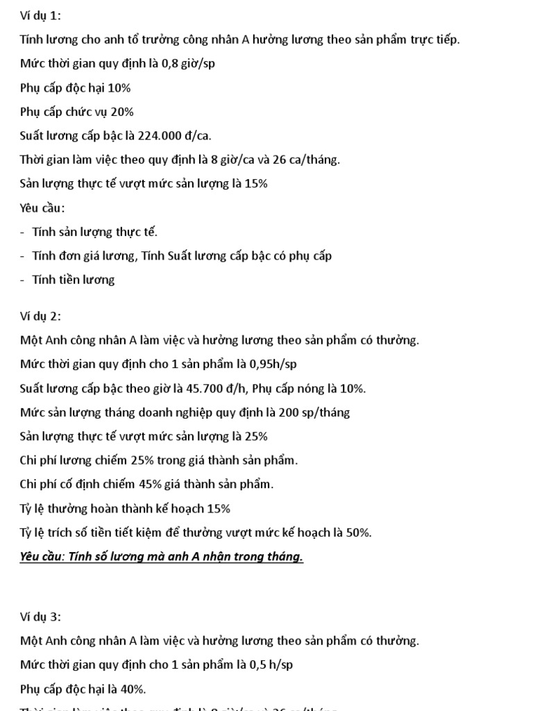 BG Bai Tap Vi Du Luong | PDF