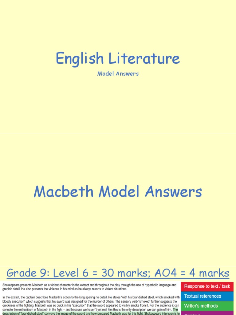 GCSE English Model Answers | PDF | Cognition