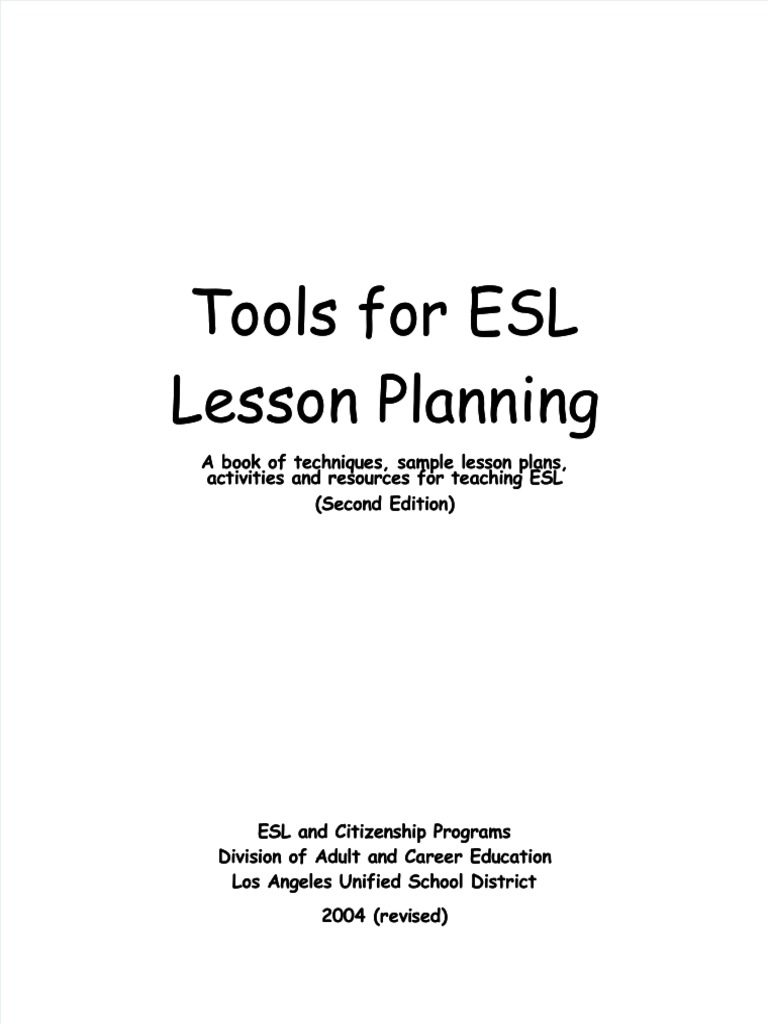Tools for ESL lesson planning | PDF