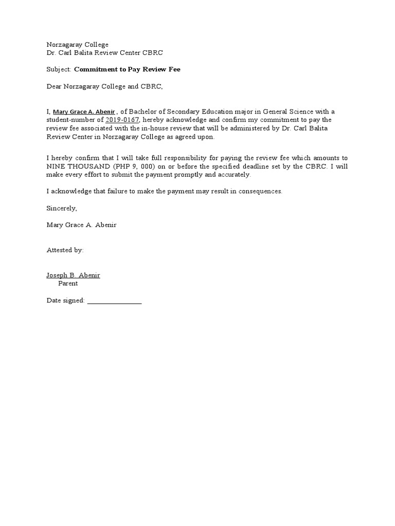Commitment Letter | PDF