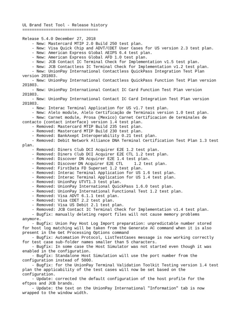 Version History ZZZ | PDF | Emv | Debit Card