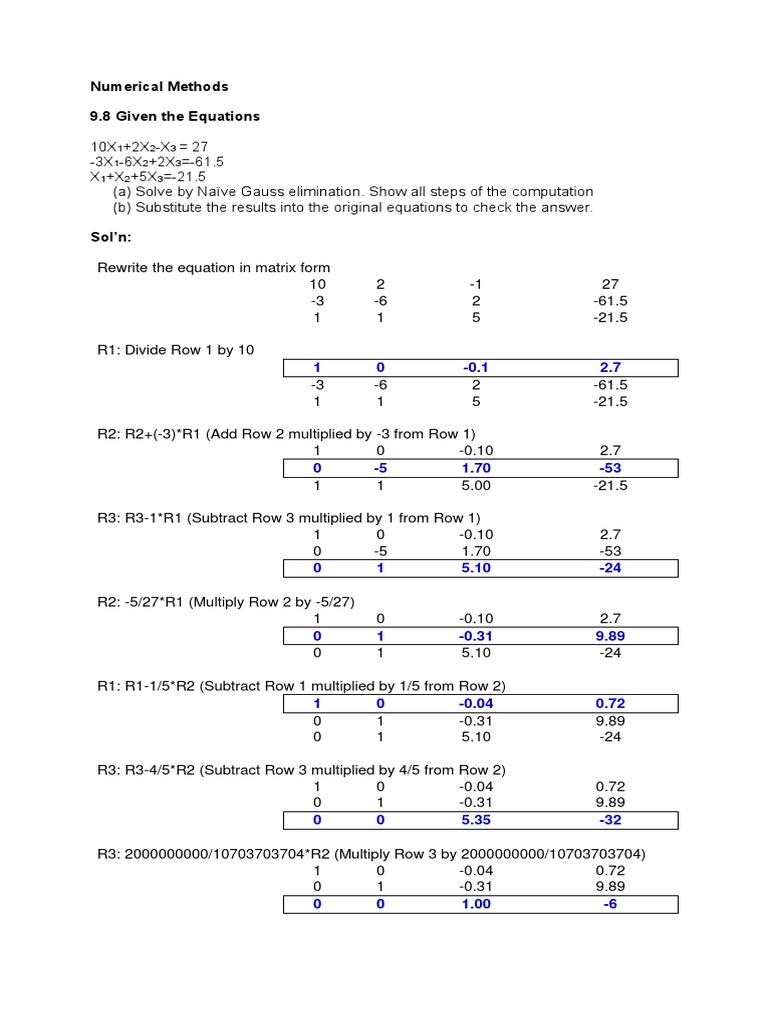 System of Linear Equation | PDF | Mathematics | Algorithms And Data Structures