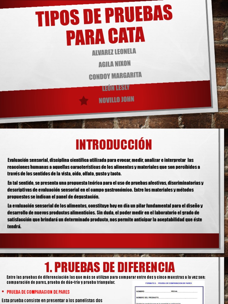 Tipos de Pruebas para Cata | PDF | Muestreo (Estadísticas) | Vino