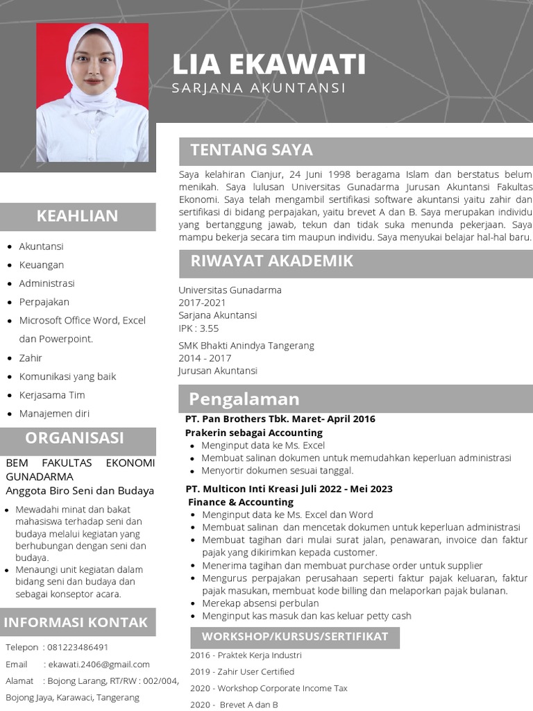 Cv. Lia Ekawati | PDF