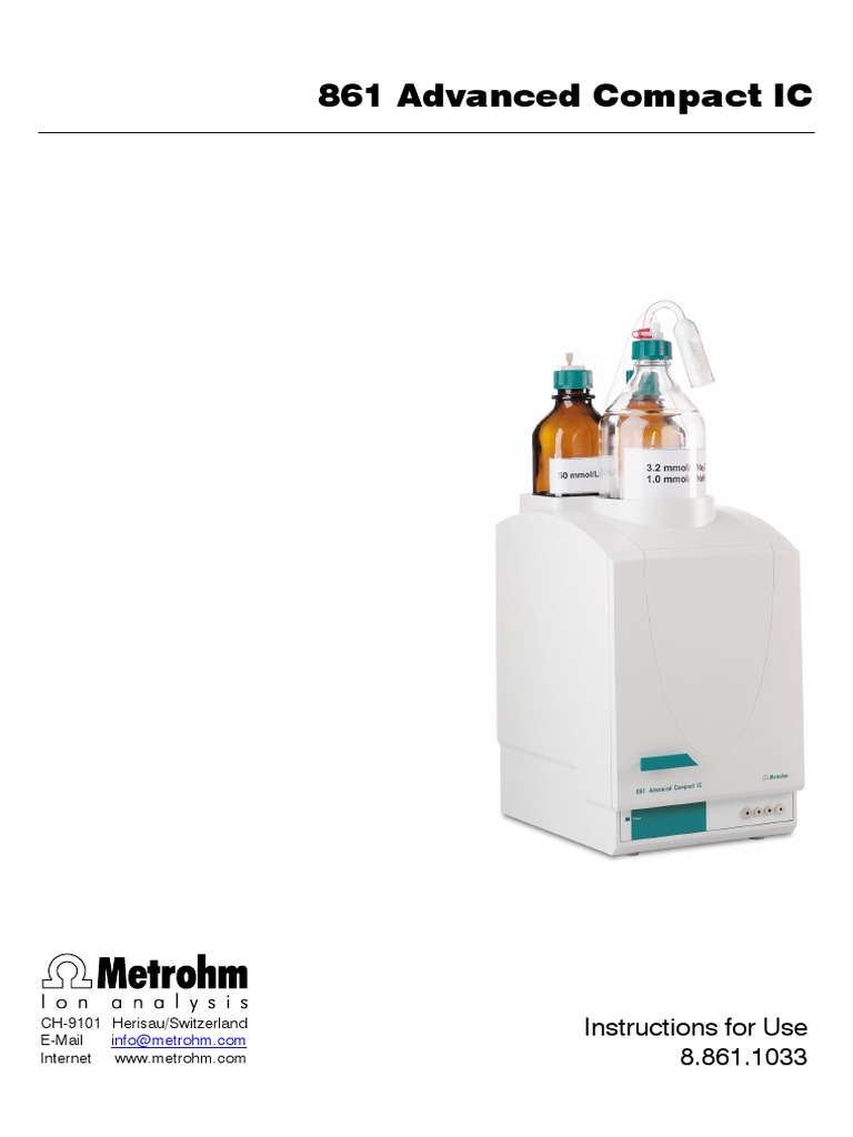 861 Advanced Compact IC User Manual Eng | PDF | Pump | Valve