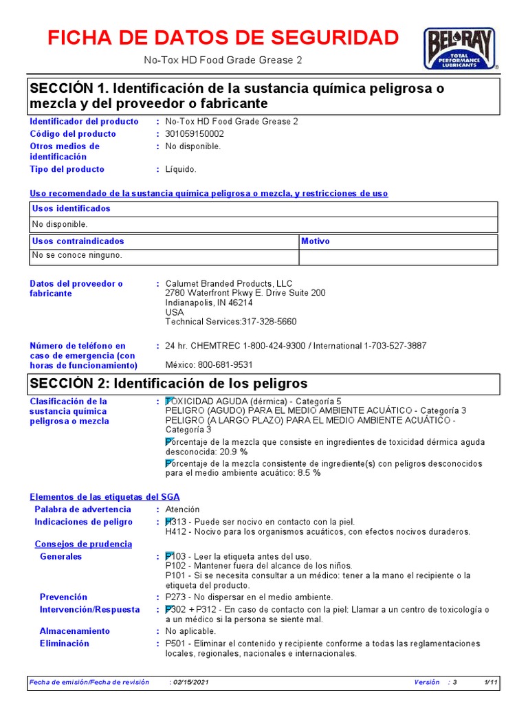 No-Tox HD Food Grade Grease 2 | PDF