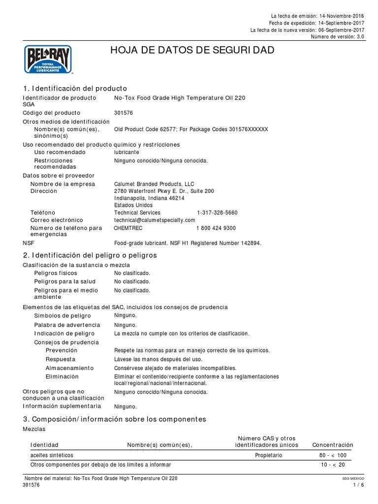 No-Tox Food Grade High Temperature Oil 220 | PDF