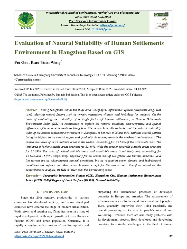 GIS-Based Evaluation of Hangzhou's Settlements | PDF | History