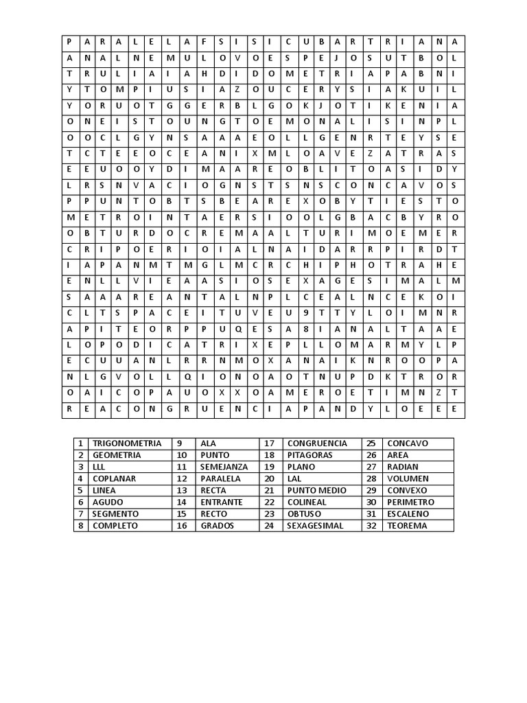 Sopa de Letras | PDF | Triángulo | Geometria clasica