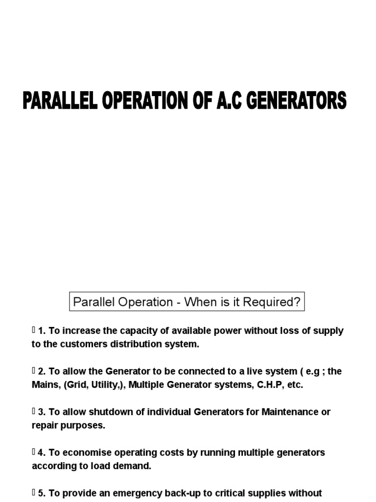 Parallel Operation | PDF