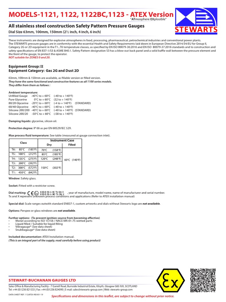 1121 1122 1122BC 1123 ATEX Version | PDF | Physical Sciences | Materials