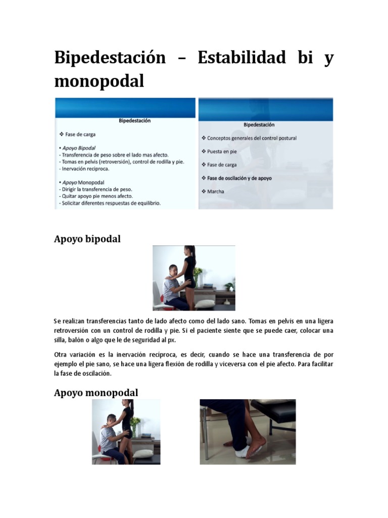 Bipedestación - Estabilidad Bi y Monopodal | PDF