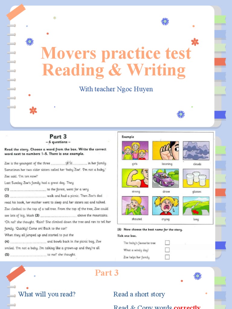 Movers Practice Test: Reading & Writing | PDF