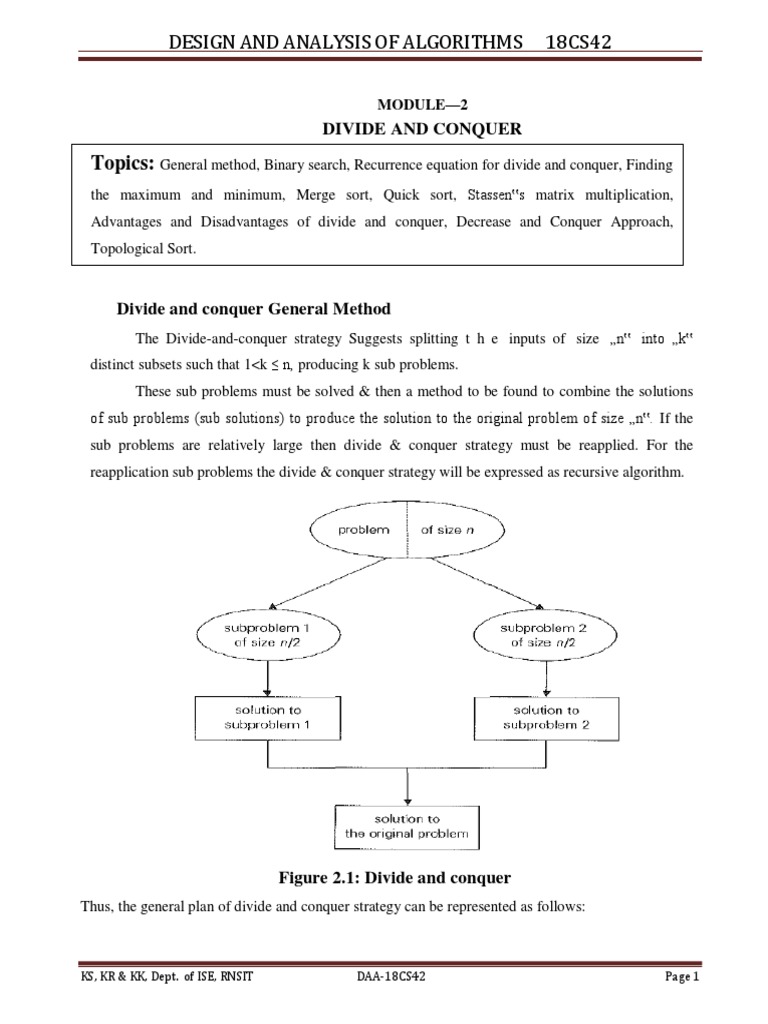 Module 2 Daa FINAL 20201 | PDF | Mathematics | Theoretical Computer Science Module 2 Daa FINAL 20201 | PDF | Mathematics | Theoretical Computer Science