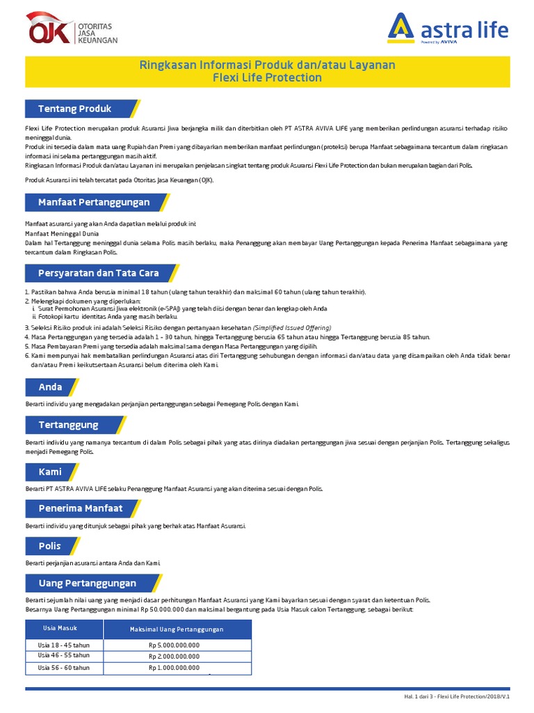 FLEXI LIFE Lembar Penjelasan | PDF