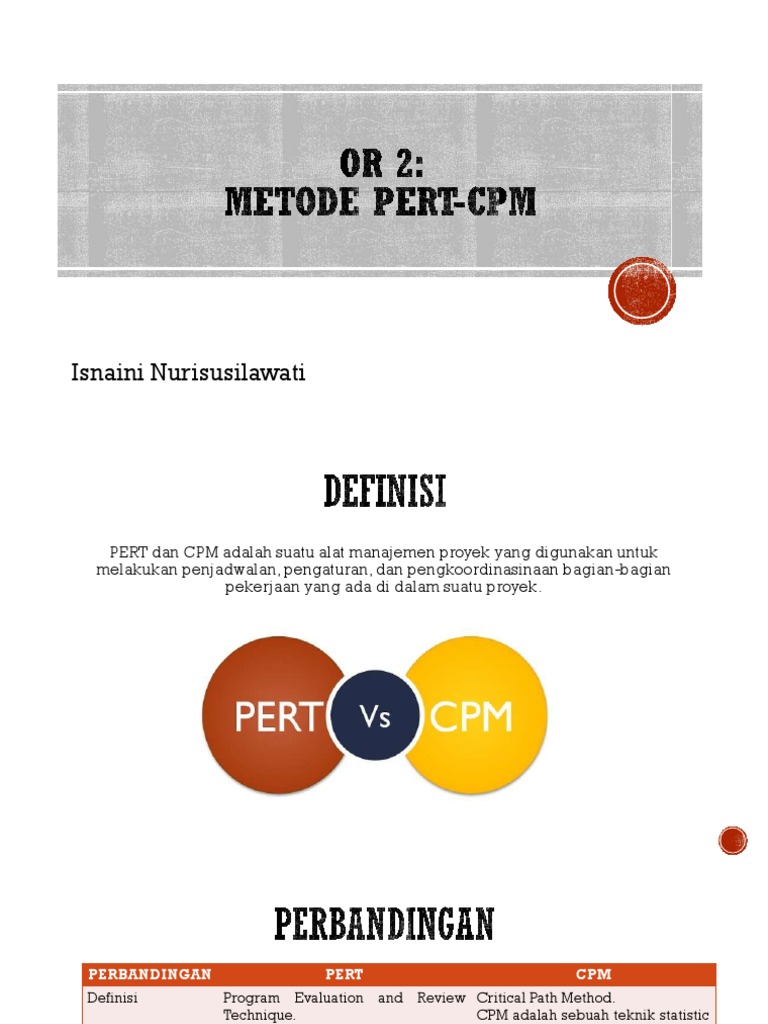 PERT vs CPM: Perbandingan dan Aplikasi | PDF
