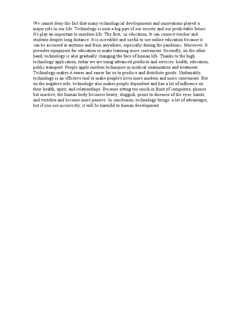 Pros and Cons of Technology | PDF