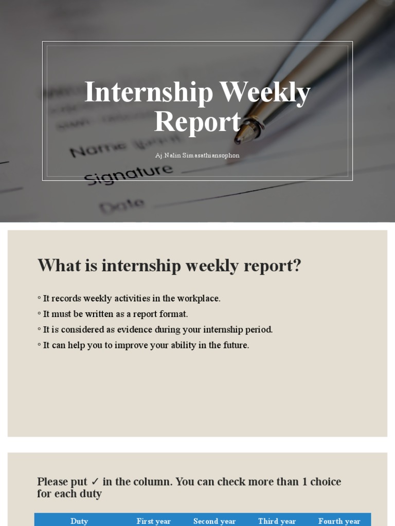 Topic 5 Internship Weekly Report | PDF | Invoice | Business