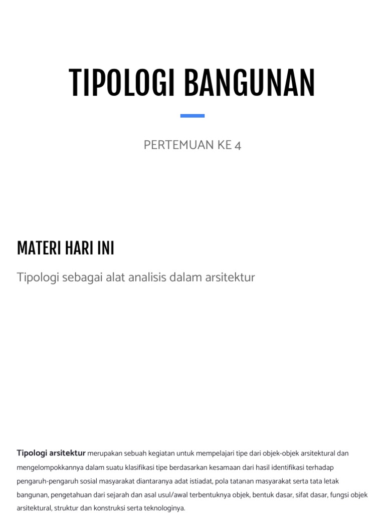 Tipologi Bangunan | PDF