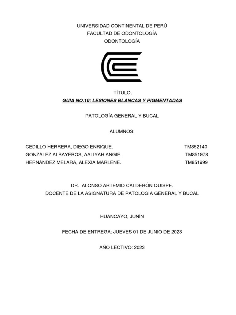 Tarea Pato | PDF | Odontología | Examen físico