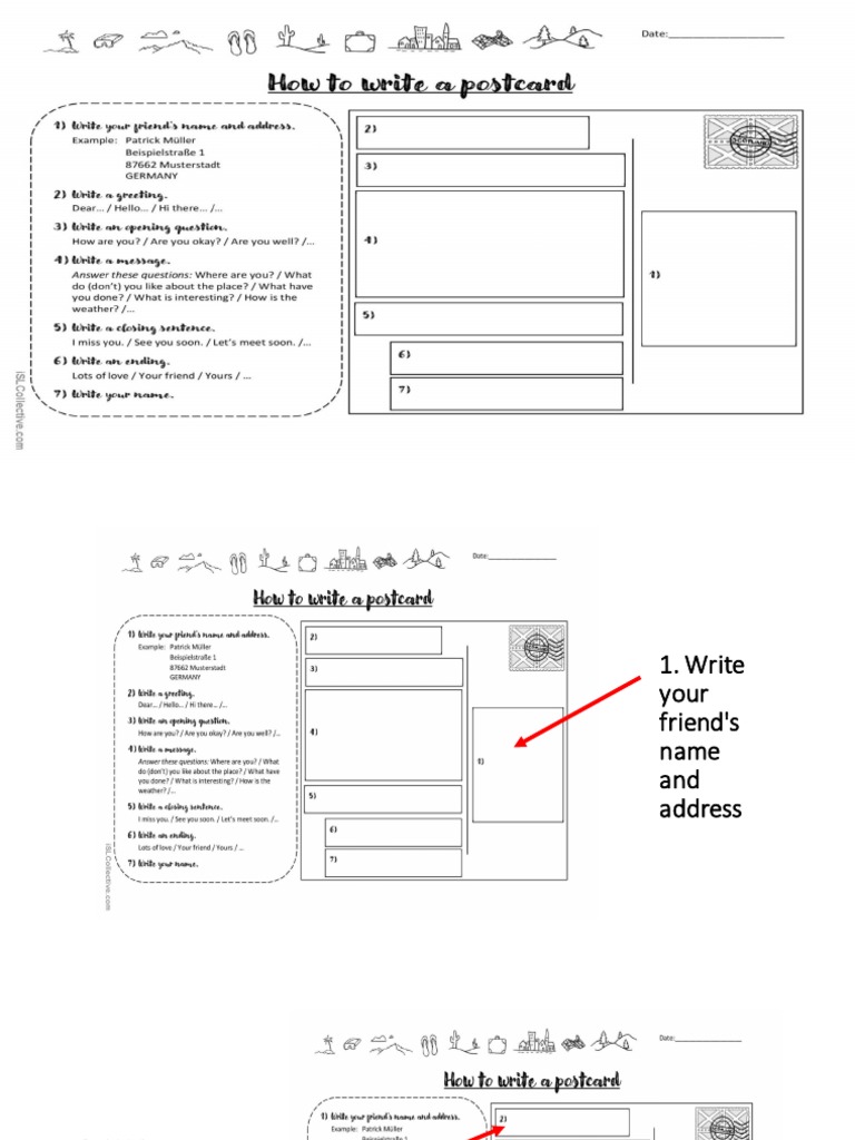 Writing a Postcard to a Friend | PDF