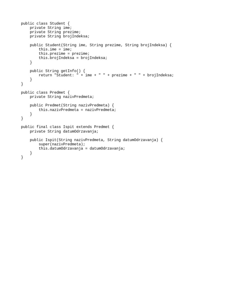 Java Kod Za Zadatak 2 | PDF