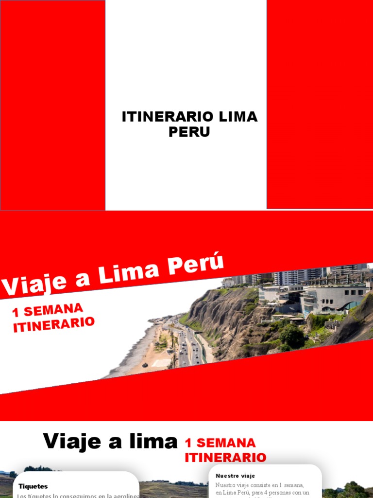 Itinerario de 1 Semana en Lima, Perú | PDF