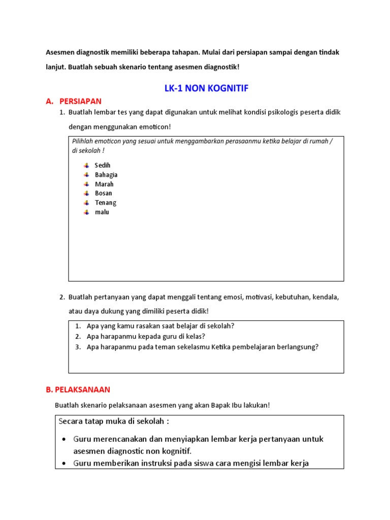 Contoh LK Asesmen Diagnostik | PDF