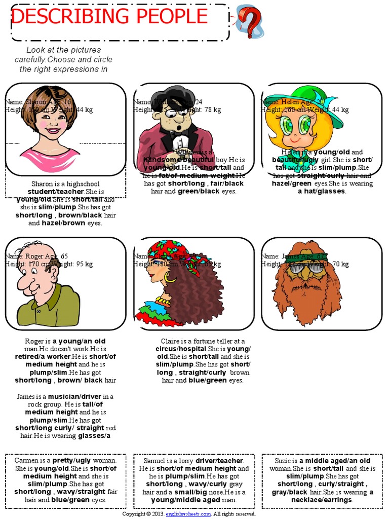 Soal Latihan Describing People | PDF
