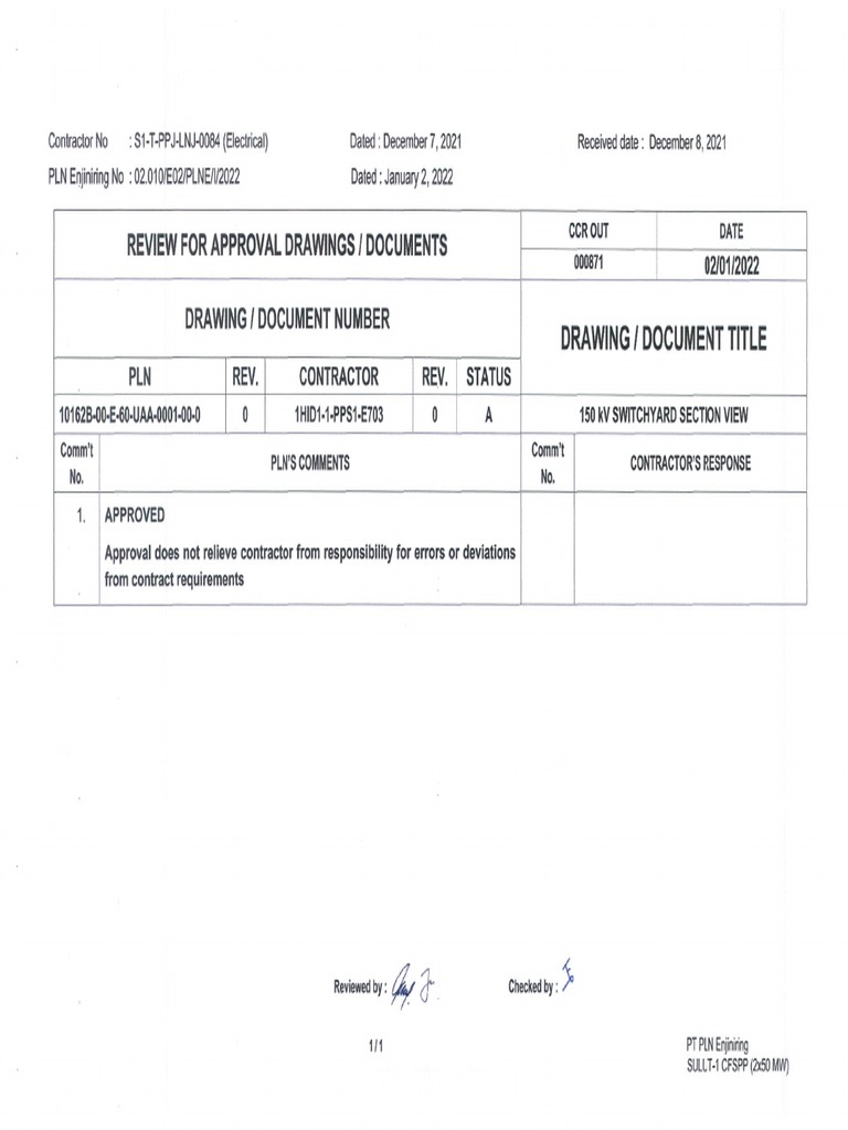 1HID1-1-PPS1-E703 R0 (A) 150kV Switchyard Section View | PDF