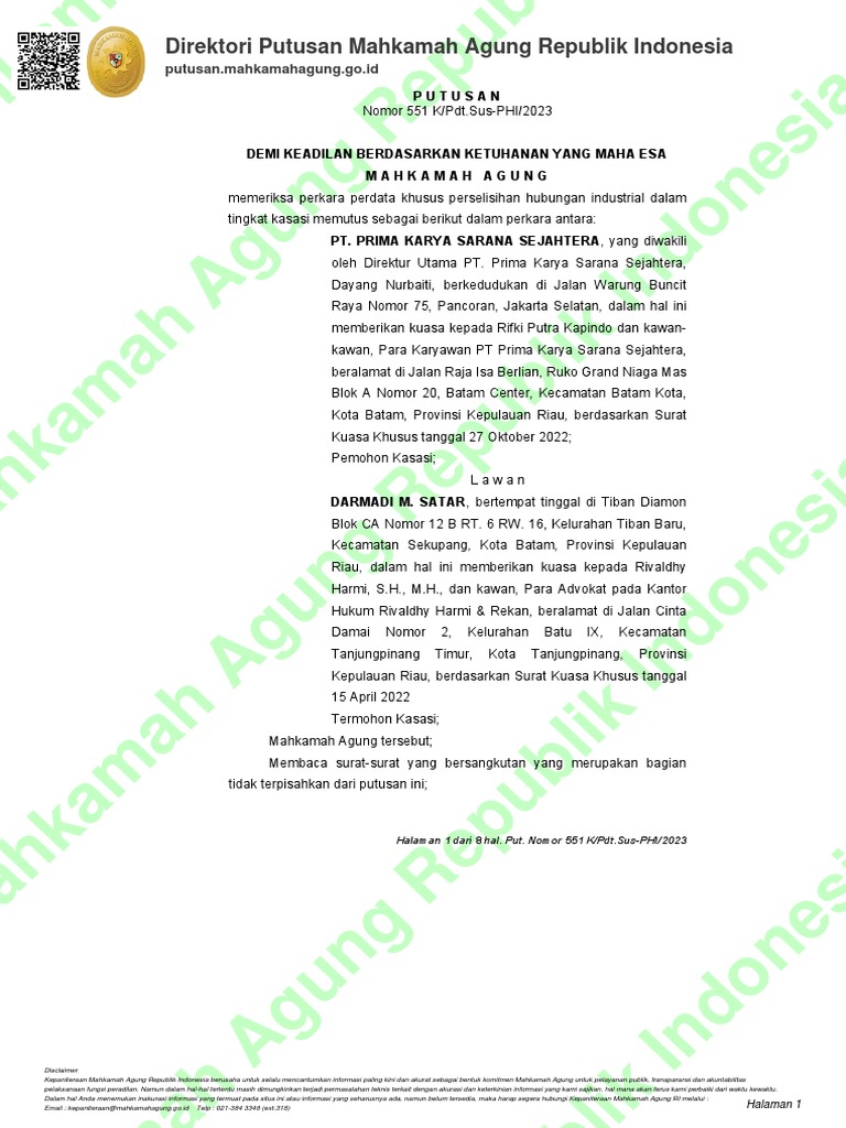 Putusan 551 K PDT - Sus-Phi 2023 20230615160559 | PDF