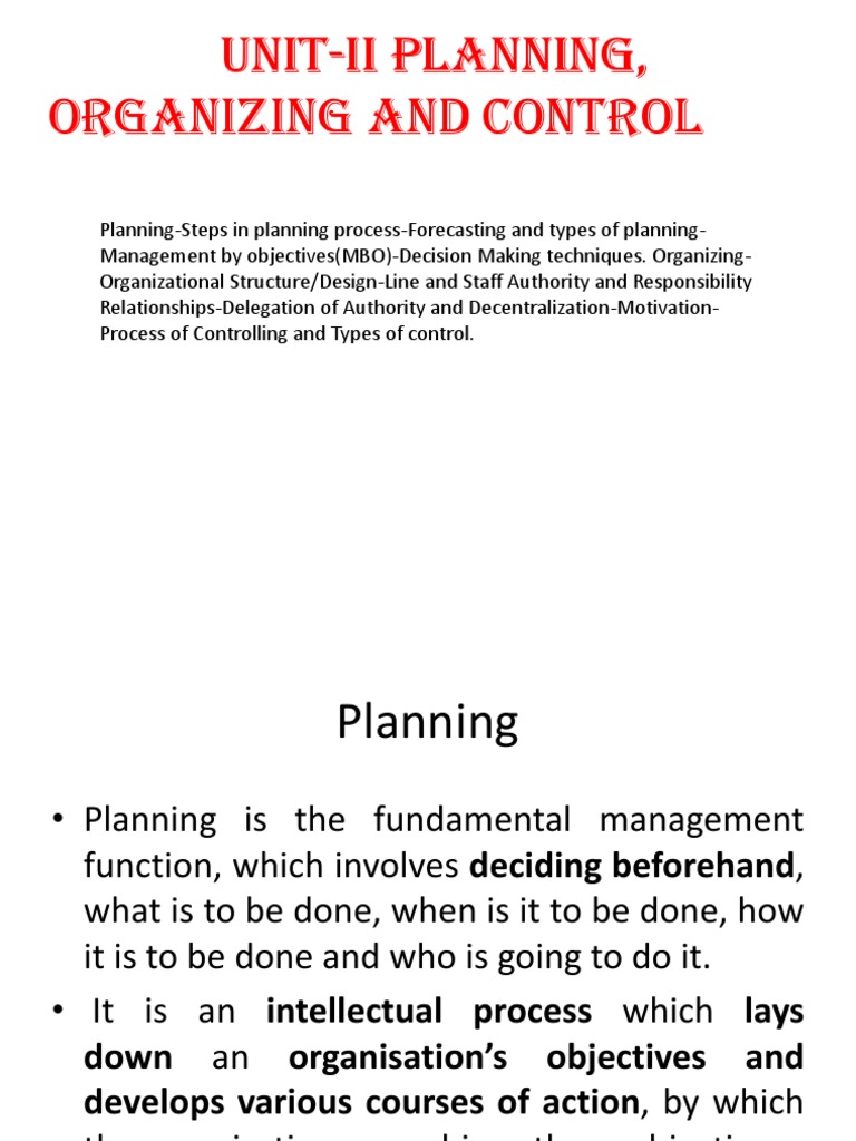 Mcob Unit-2 | PDF | Organizational Structure | Decision Making