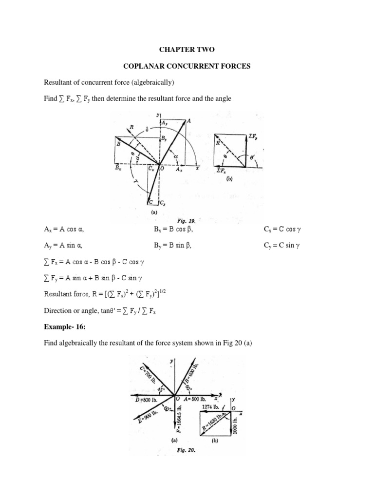 Coplanar Concurrent Forces | PDF