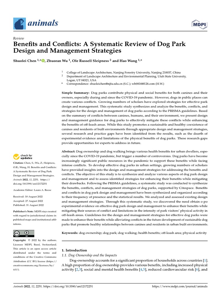 Animals 12 02251 | PDF | Dogs | Systematic Review