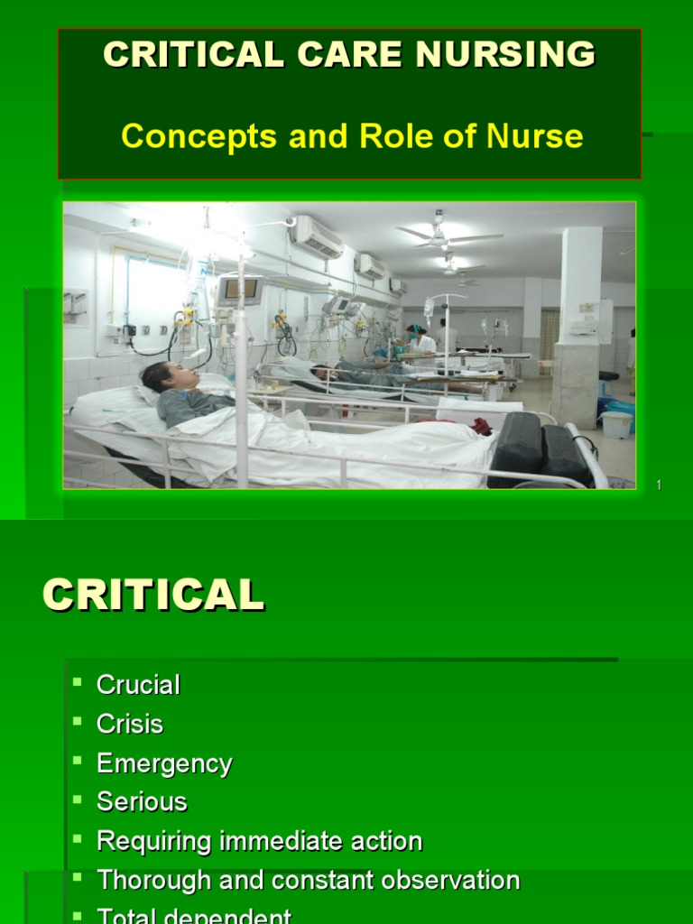Critical Care - Concepts and Role of Nurse | PDF | Wellness | Science ...