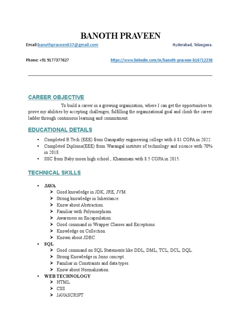 Praveen Banoth2 | PDF | Java (Programming Language) | Java (Software Platform)